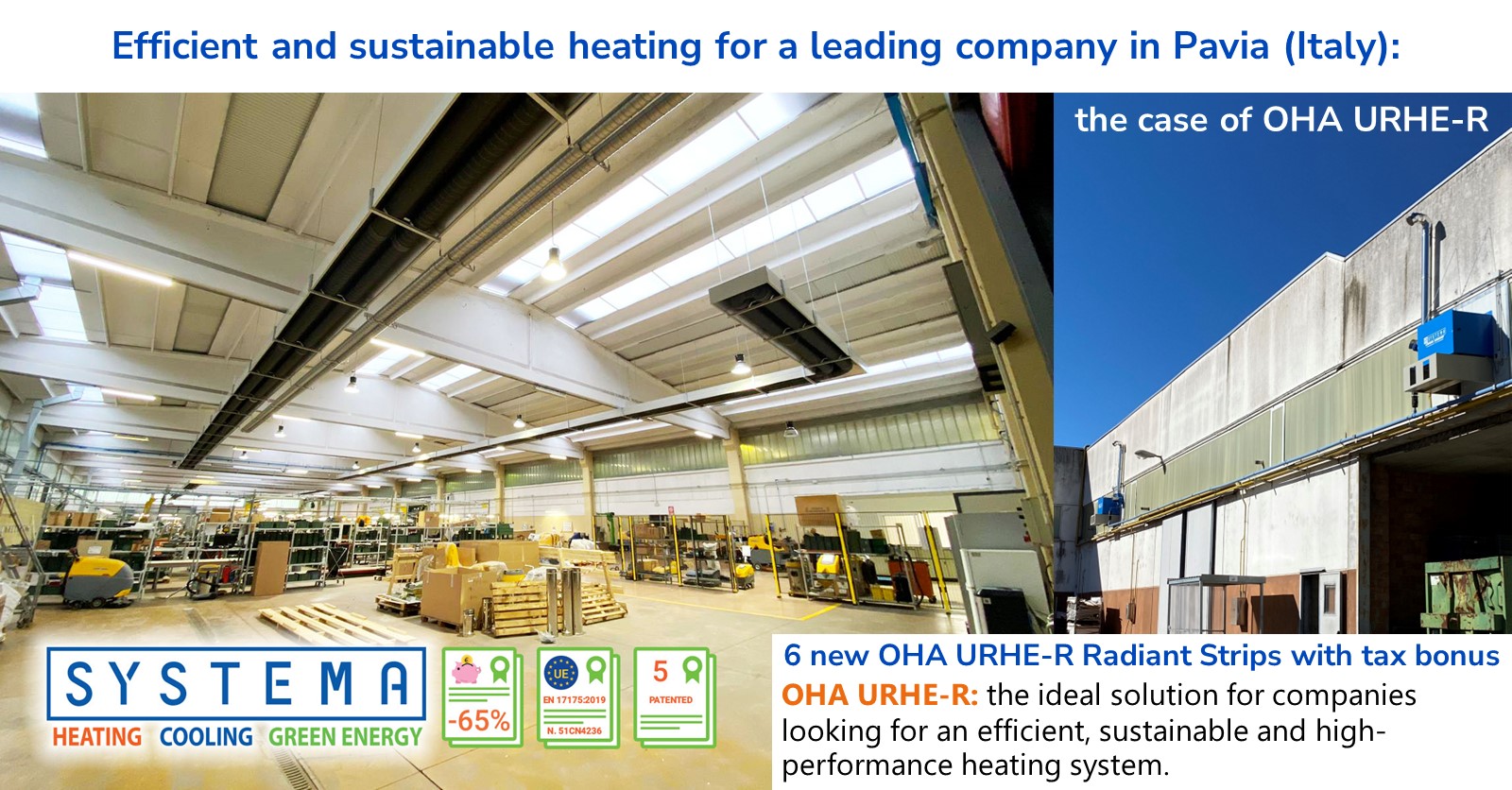 6 new OHA URHE-R Radiant Belts with italian tax bonus -65% | Systema